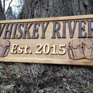 Personalized Bar Sign Custom Carved Wood Sign Personalized Wood Sign Groomsmen Gift Cabin Sign Man Cave Sign Pub Rustic Home Decor Housewarming Gift Wine Cellar Beer Basement Bar Decor