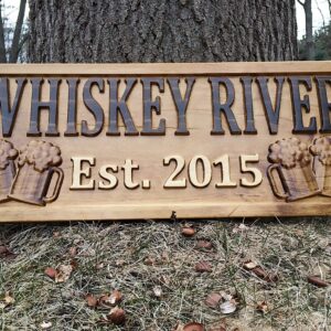 Personalized Bar Sign Custom Carved Wood Sign Personalized Wood Sign Groomsmen Gift Cabin Sign Man Cave Sign Pub Rustic Home Decor Housewarming Gift Wine Cellar Beer Basement Bar Decor