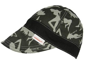 comeaux caps black/gray reversible welding cap silhouette size 7 3/4