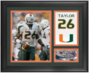 sean taylor miami hurricanes framed 15" x 17" campus legend collage - college player plaques and collages