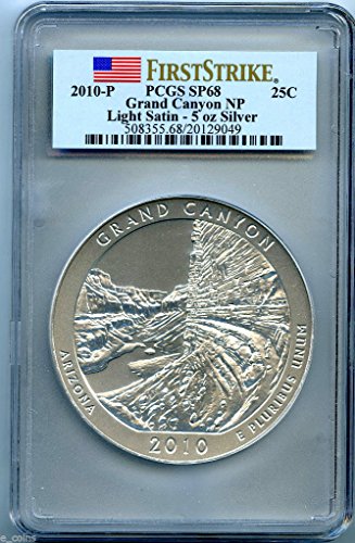 2010 US MINT P Grand Canyon 5 OUNCES ATB PCGS SP68 LIGHT SATIN Quarter SP68 PCGS