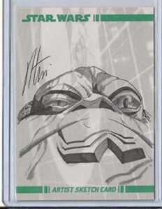 2008 topps star wars clone wars 1/1 sketch card artist robert teranishi (g)