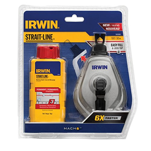 Irwin Tools Strait-Line 1932890 IRWIN Mach6 Chalk Reel, Red