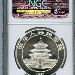 1997 China 1 OZ Silver Panda SMALL DATE 10 YN .999 Fine S10Y Chinese MS69 NGC