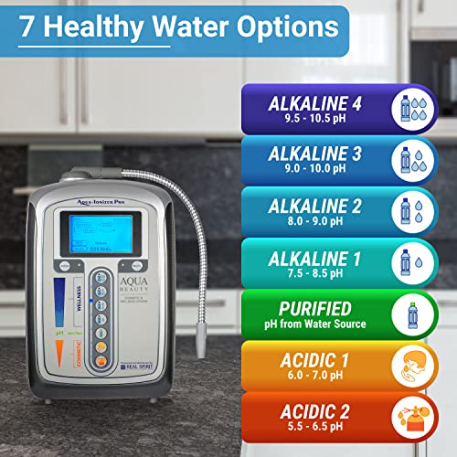 Aqua Ionizer Deluxe 5.0 | Water Ionizer | 7 Water Settings | Home Alkaline Water Filtration System | Produces pH 4.5-10.5 Alkaline Water | Up to -600mV ORP | 4000 Liters Per Filter