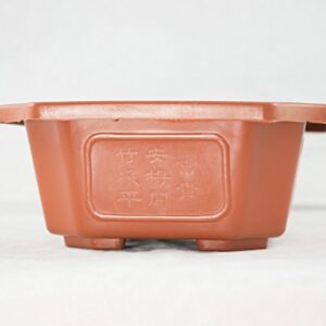 4 Rectangular Plastic Bonsai/Succulent Pots 6.25"x 4.5"x 2" - Dark Orange