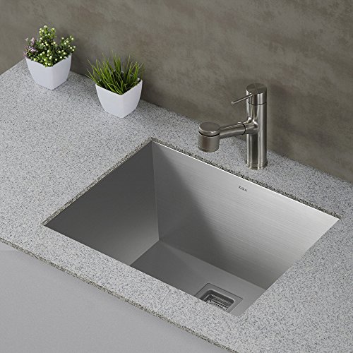 KRAUS Pax 24-inch 18 Gauge Undermount Single Bowl Stainless Steel Laundry and Utility Sink, KHU24L