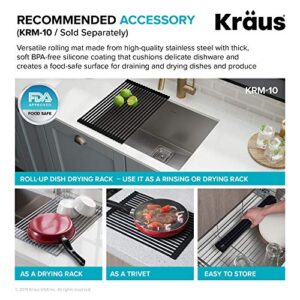 KRAUS Pax 24-inch 18 Gauge Undermount Single Bowl Stainless Steel Laundry and Utility Sink, KHU24L