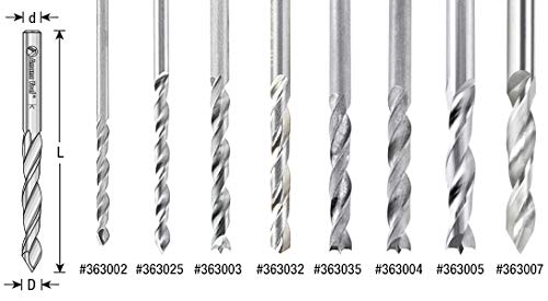 Amana Tool - 363005 Solid Carbide Drill Bit R/H 5mm Dia x 55mm Long x 5mm Shank