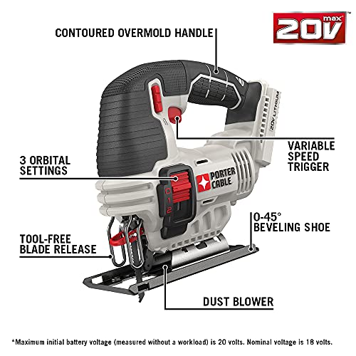 PORTER-CABLE 20V MAX Power Tool Combo Kit, 6-Tool Cordless Power Tool Set with 2 Batteries and Charger (PCCK619L8)