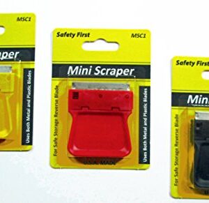 Mini Scrapers With Metal Blade Carded 2 Pack U.S. Made