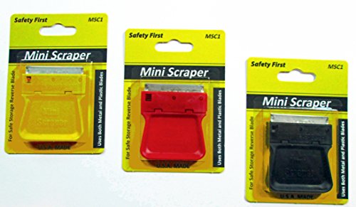 Mini Scrapers With Metal Blade Carded 2 Pack U.S. Made