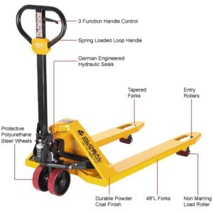 Global Industrial Pallet Jack, 5500-Lb. Capacity Pallet Truck - 27" W x 48" L Forks