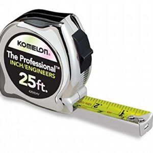 Komelon 425IEHV 10 Pack 25ft. x 1in. The Professional Tape Measure, Chrome