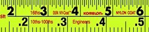 Komelon 425IEHV 10 Pack 25ft. x 1in. The Professional Tape Measure, Chrome