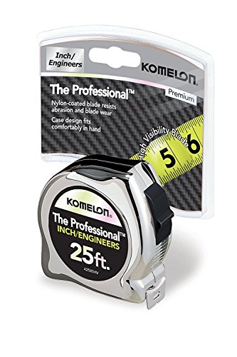 Komelon 425IEHV 10 Pack 25ft. x 1in. The Professional Tape Measure, Chrome