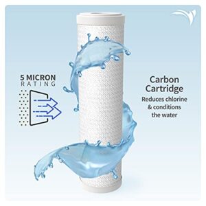 AquaticLife 10-Inch Cartridge Filters, RODI Reverse Osmosis Deionization Water Filter Replacement Cartridges Kit (Carbon)