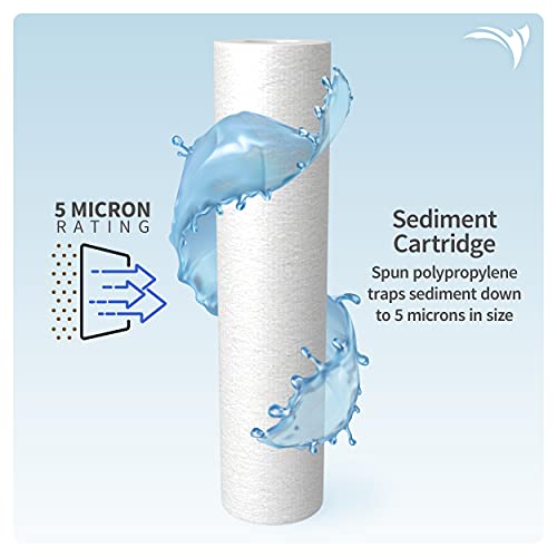 AquaticLife 10-Inch Cartridge Filters, RODI Reverse Osmosis Deionization Water Filter Replacement Cartridges Kit (Carbon)