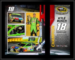 kyle busch 2015 sprint cup champion 12'' x 15'' sublimated plaque - nascar driver plaques and collages