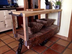 french country primitive industrial kitchen island cart