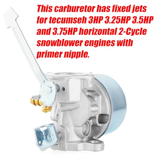 YOFMOO Carburetor Compatible for Tecumseh 632552 632557 632557A 632560 632560A 632641 640086 640086A 640092 640092A 640098 640098A 640311 HSK600 HSK635 TH098SA 3HP 3.25HP 3.5HP 3.75HP Snowblower