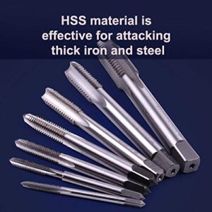 ATOPLEE 7pcs Metric HSS 6542 Left Hand Thread Tap Set, M3 M4 M5 M6 M8 M10 M12