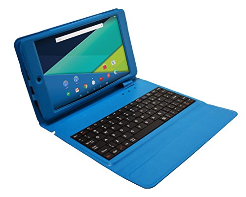 Prestige ELITE 8Qi - 8-inch IPS INTEL AtomX3 QuadCore 16GB Android 5.1 Lollipop Tablet with Keyboard Case included - Blue/Turquoise