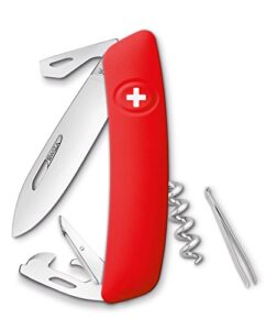 swiza d03 swiss pocket knife leather, red