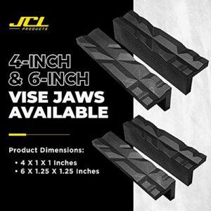 JCL Vise Jaws - Nylon, Multipurpose 4" - Use on any Metal Vise, Magnetic Reversible Pads, Clamp Flat or Round Products