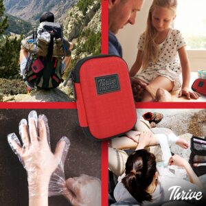 Thrive Travel Essentials Mini First Aid Kit - 66 FSA HSA Approved Products Includes Multi-Sized Bandage, Wipes, Safety Pins, and More (Shell)