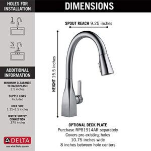 Delta Faucet Mateo Brushed Nickel Kitchen Faucet, Kitchen Faucets with Pull Down Sprayer, Kitchen Sink Faucet, Faucet for Kitchen Sink with Magnetic Docking Spray Head, Arctic Stainless 9183-AR-DST