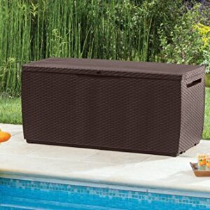 Keter Capri Outdoor Plastic Storage Box Garden Furniture, 123 x 53.5 x 57 cm, Brown