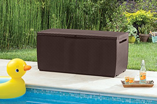 Keter Capri Outdoor Plastic Storage Box Garden Furniture, 123 x 53.5 x 57 cm, Brown