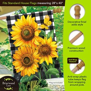 57" Poplar Wooden Flag Pole with Plastic Sleeve