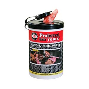 Proferred - T99001 PROFERRED Hand and Tool Wipes, Heavy Duty Tool Cleaning Wipes, Hand Cleaning Wipes, Degreasing, Waterless Hand Cleaner, Dual Surface, Work Surface Wipes,82 Count (Pack of 1)