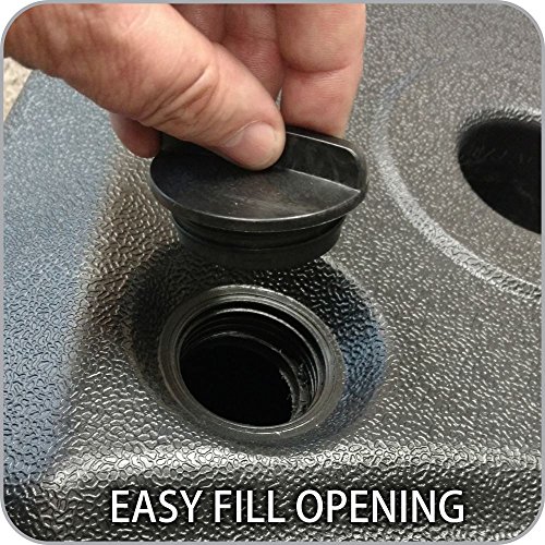 EasyGoProducts Universal Offset Umbrella Base Weight Capacity - Plastic Weighted Stand with Water or Sand, Black, 60 L