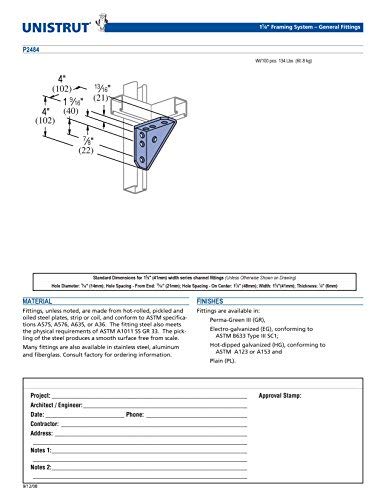 Genuine Unistrut P2484-EG 7 Hole 90 Degree Gusseted Angle Connector Bracket for All 1-5/8