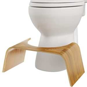 squatty potty the original bathroom toilet stool - slim teak finish, 7 inch height