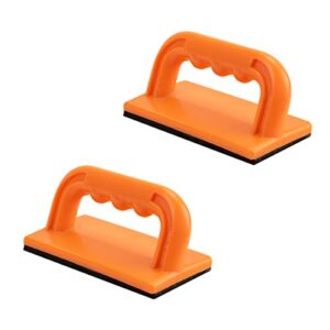 powertec 71032 safety push block set for woodworking, table saws, jointers and router tables, orange color, 2-pack