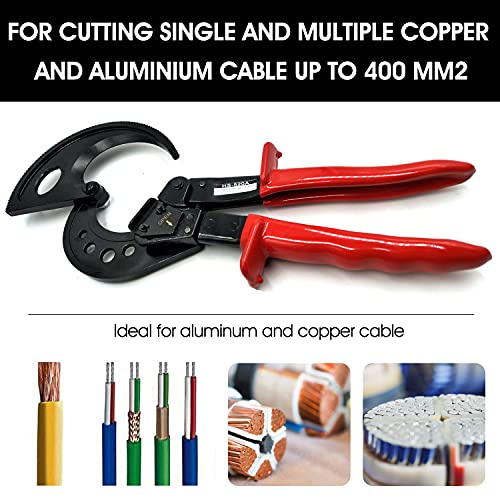 Ratcheting Cable Cutter, 400mm2 Aluminum Copper Wire Cutters for Cutting electrical wire as Ratchet Wire Cutters (400mm2)