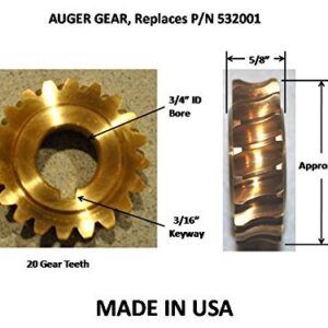 Ariens Compatible Snowblower Bronze Auger Gear 532001 53200100 Made in USA