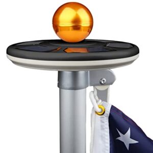 Sunnytech 2023 3rd Generation Black - Solar Power Flag Pole Flagpole Light Guarantee - Biggest Size - Best Solar Flag Light in The World