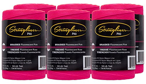 Stringliner Braided Mason Line Replacement Roll Contractor Pack 500' - Pink (Pack of 6) - SL35462CPK