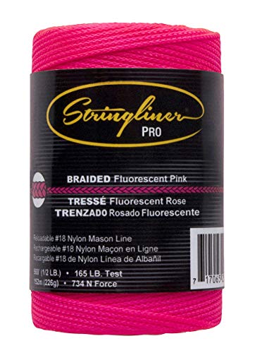 Stringliner Braided Mason Line Replacement Roll Contractor Pack 500' - Pink (Pack of 6) - SL35462CPK