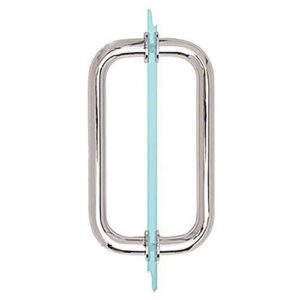 dynasty hardware 8" back to back tubular shower door pull for frameless shower doors, polished chrome, with trim washers