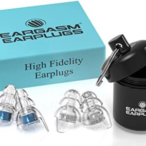 Eargasm High Fidelity Earplugs for Concerts Musicians Motorcycles Noise Sensitivity Conditions and More (Premium Gift Box Packaging) (Blue)