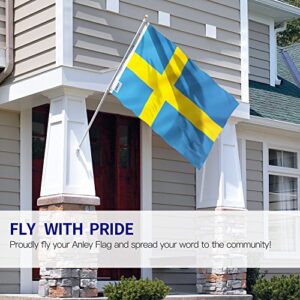 Anley Fly Breeze 3x5 Foot Sweden Flag - Vivid Color and Fade proof - Canvas Header and Double Stitched - Swedish Banner Flags Polyester with Brass Grommets 3 X 5 Ft