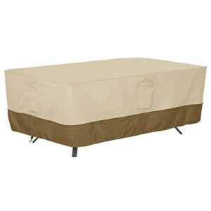 classic accessories veranda water-resistant 84 inch rectangular/oval patio table cover, outdoor table cover