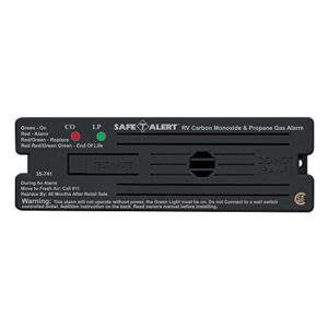 safe-t-alert by mti industries 35-741-bl dual lp/co alarm - 12v, 35 series surface mount, black