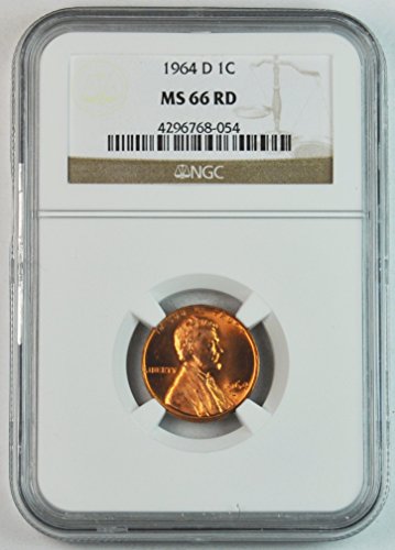 1964 D Lincoln Memorial Cent Brilliant Uncirculated Denver Penny MS66 NGC RD